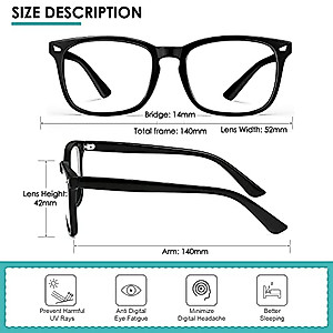 JJYBXPMR Blue Light Blocking Glasses for Women Men, Gaming Reading Computer TV Fake Eyeglasses Transparent Lens(5pack)