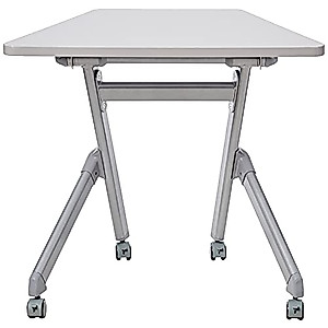 Safco Products Learn Nesting Trapezoid Desk, Small Corner Desk for Classrooms & Custom Classroom Layouts (Pebble Gray)