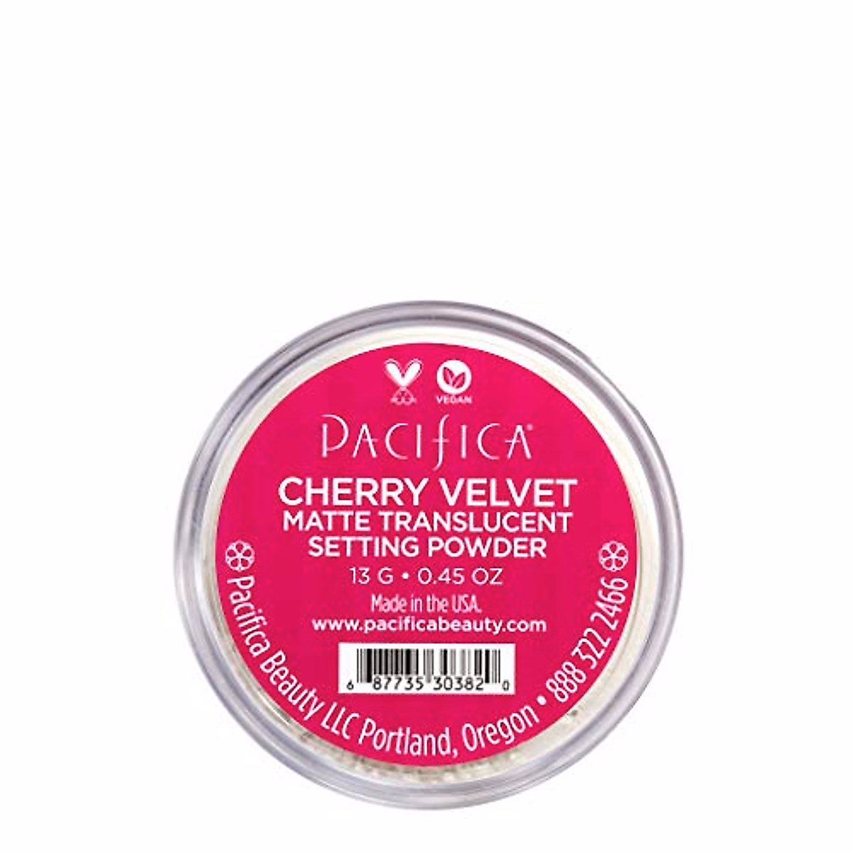 Pacifica Cherry Velvet Matte Setting Translucent Powder Women, White, 0.45 Oz
