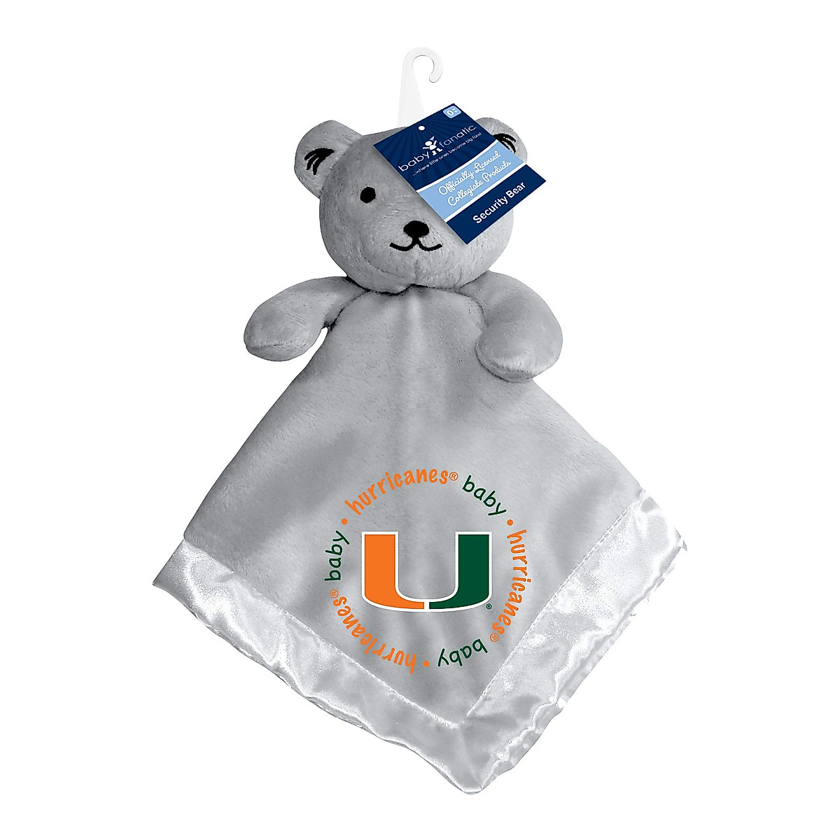 Baby Fanatic Gray Security Bear - NCAA Miami Hurricanes - Officially Licensed Snuggle Buddy