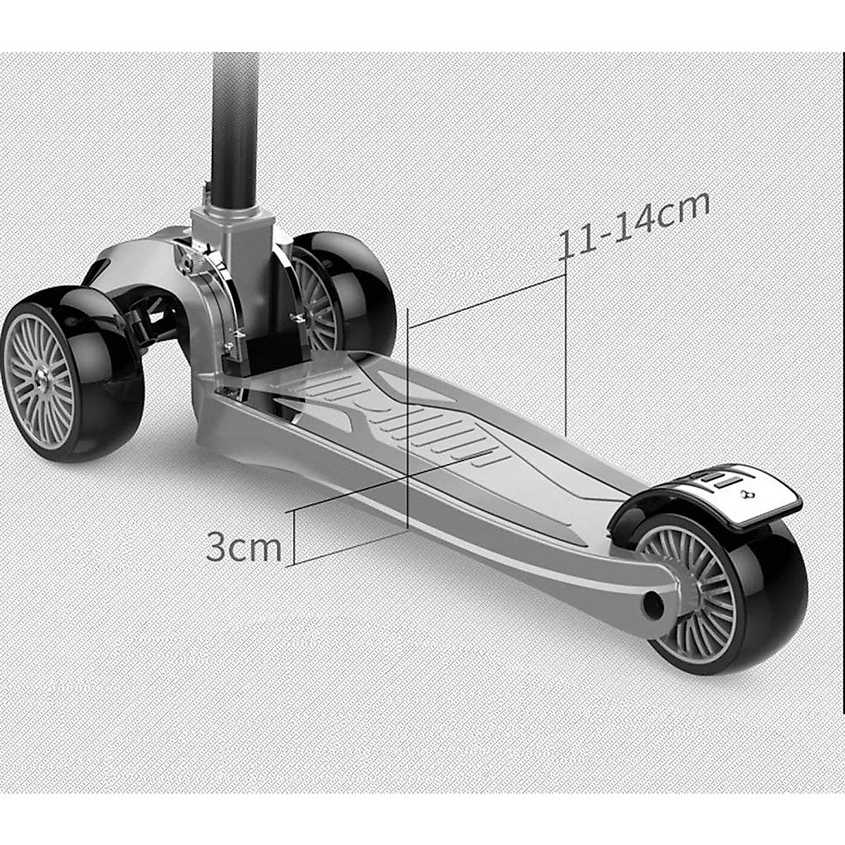 Ygqtbc Scooter for Kids 3 Wheel Kick Scooter for Toddler Girls Boys, Lean to Steer, 4 Adjustable Height, Light Up Wheels for Children Ages 2-16