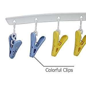 EIKS 2 Pack Hanger Drying Rack with 8 Clips for Drying Socks, Bras, Towel, Underwear, Scarf, Hat, Apply for Home Outdoor Travel Portable