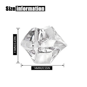LYFJXX Vase Fillers, Fake Ice Cubes, 1000 Pcs Acrylic Vase Fillers for Centerpieces, 11*14 mm Crushed Ice Crystals Clear Rocks Fake Diamonds Clear Acrylic Gems for Wedding Decor Photography Props ,