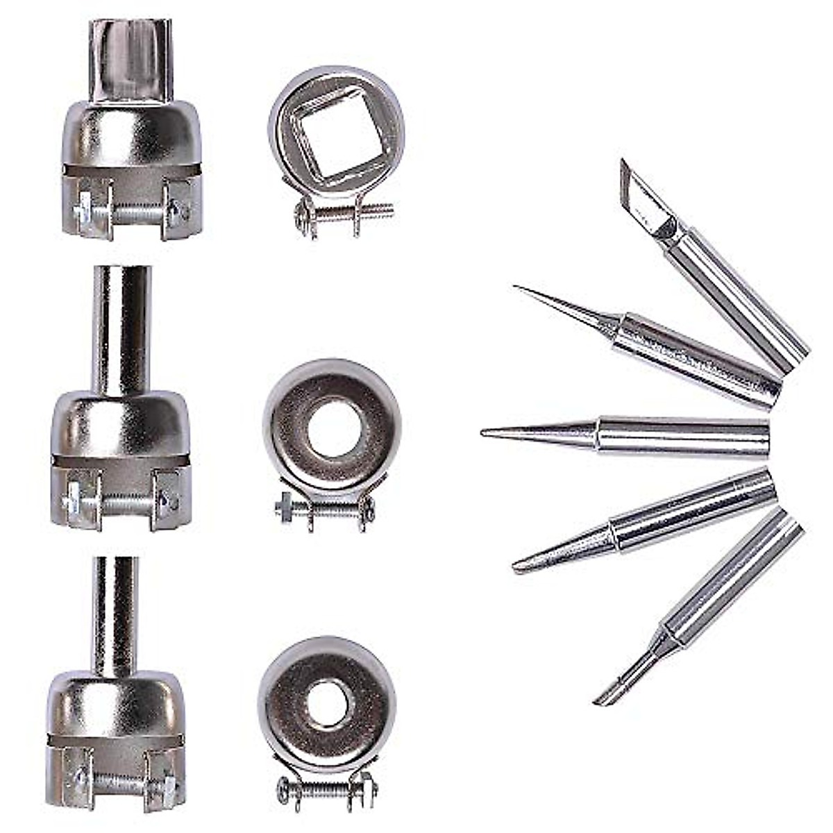 Yescom 2 in 1 Soldering Station Unit Welder Iron Hot Air Gun with 5 Tips and 3 Nozzles Kit 110V