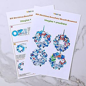 Winlyn 12 Sets Christmas Craft Kits Winter Crafts DIY Christmas Snowflake Wreath Ornaments Decorations Art Sets Snowman Santa Christmas Foam Stickers Arts and Crafts for Kids Classroom Art Activities