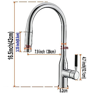 Leekayer Pull Out Kitchen Faucet with Sprayer Chrome Finish Kitchen Mixer Tap Single Lever One Hole Mount 2 Water Flow Type