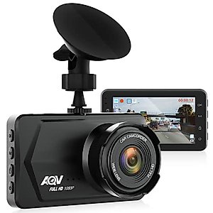 Dash Cam AQV,3 inch Car Camera,Dash Cam Front 1080P FHD,170° Wide Angle,G-Sensor, Loop Recording, Parking Monitor, Motion Detection, WDR