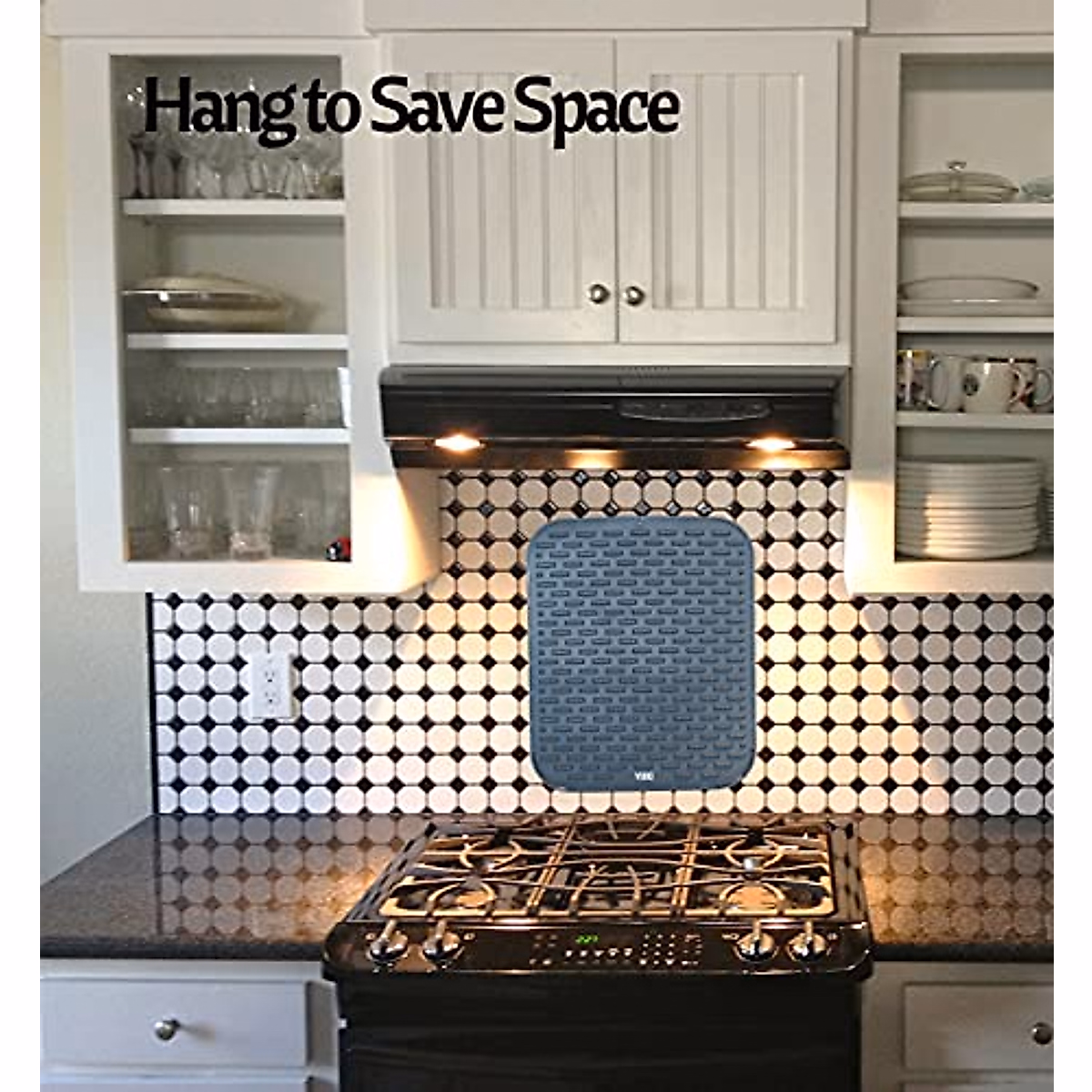 VIRKI Silicone Dish Drying Mat, Large 21"x18", Reusable Dish Mat, Non-Slip Kitchen Mat, Heat Resistant, Easy Dish Drying, Dishwasher Safe, Raised Edge Design