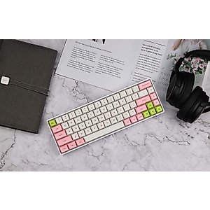 EPOMAKER SKYLOONG SK68S Hot-swap RGB Bluetooth5.1 Wireless/Wired Mechanical Keyboard with 1900mAh Battery, Dye-subbed PBT GSA Keycaps for Mac/Win/Android/iOS (Gateron Optical Red, Pink White)