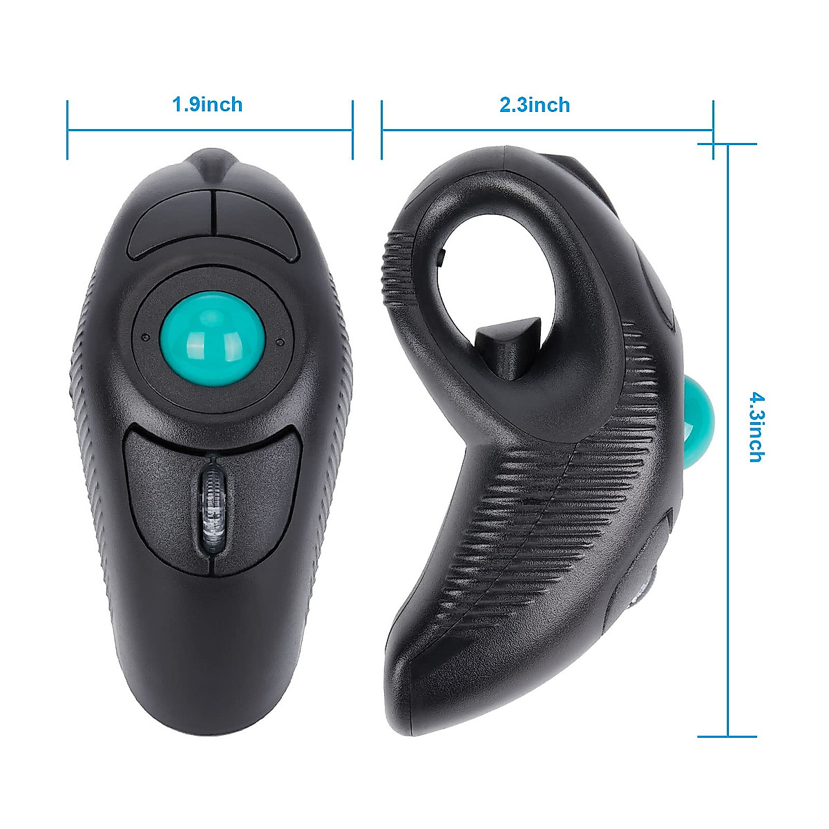 welspo Wireless USB Handheld Finger Trackball Mouse with Laser Pointer