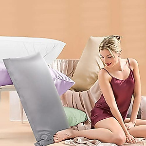 WishSmile White Standard Pillow Cases Bamboo Cooling Pillowcases Set of 2 Breathable Cool Silky Soft Moistur Wicking for Hot Sleepers,Hair and Skin Friendly,2 Pack,20x26 inches