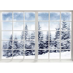 7x5ft Winter Wonderland Forest Scene Backdrop for Photography Christmas Party Decoration