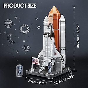 3D Puzzles for Kids Ages 3-5 4-8 National Geographic NASA Space Shuttle Rocket Ship, Space Toys for Kids 3-5 Space Toys for Boys 5-8, Space Exploration with Booklet, Toys for 5 Year Old Boys Girls