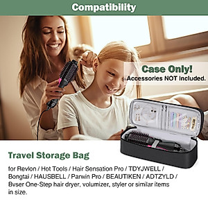 SITHON Double-Layer Travel Carrying Case for Shark FlexStyle/SmoothStyle, Water Resistant Storage Organizer Bag for Airwrap Styler, Also for Revlon One-Step Hair Dryer (Bag Only) (Black)