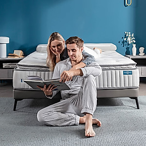 King Mattress,Lechepus 12 Inch Cooling Gel Memory Foam Hybrid Mattress with Pocket Innersprings,Medium Firm Mattresses for Supportive & Pressure Relief,CertiPUR-US Certified,Matress-in-Box