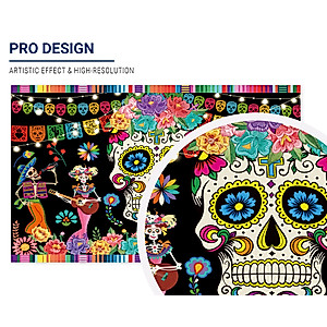 Allenjoy Day of The Dead Backdrop Mexican Dia DE Los Muertos Photography Background Fiesta Sugar Skull Party Banner Supplies Decoration Photo Booth