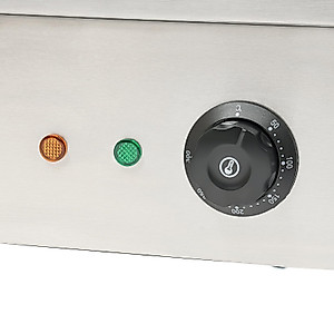 Professional Electric Griddle Commercial Electric Griddle Flat Top Grill Hot Plate Commercial Grill BBQ Electric Countertop Griddle for Restaurant Kitchen 548x350mm 110V