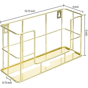 MyGift Modern Brass Tone Metal Wire Commercial Wall Mounted or Tabletop Paper Folded Towel Holder Dispenser Rack