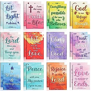 24 Pcs Bible Verse Notebook Religious Motivational Notepads Small Pocket Journal Inspirational Notepads Christian Scripture Notebooks for Office School Travel Supplies, 3.3 x 4.7 Inch (Watercolor)