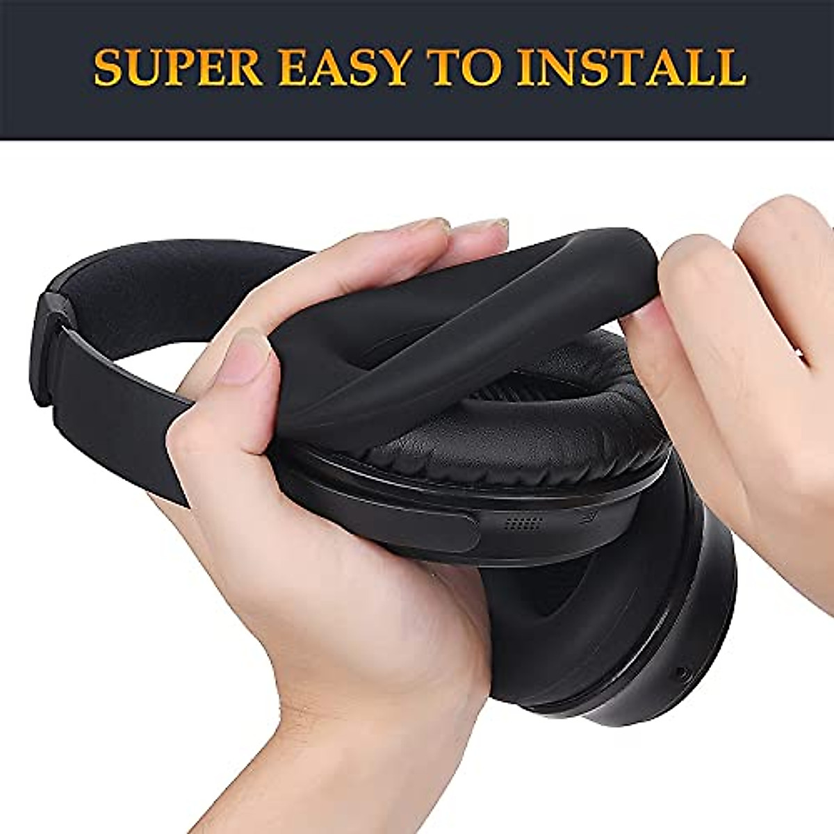 SOULWIT Silicone Ear Pads Cover Protector for Bose QuietComfort 15 QC15 QC25 QC2 QC35 QC45/Ae2 Ae2i Ae2w/SoundTrue & SoundLink AE Headphones Cushions, Sweatproof, Easily Washable - Black