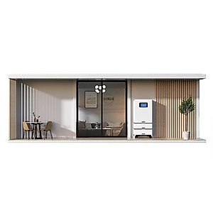 Generic Smart Portable Prefabricated Capsule Compact House Home with Deck with Balcony Spacious Bedroom.Smart Door Entry, Smart washroom Sunroof Solar Option, white