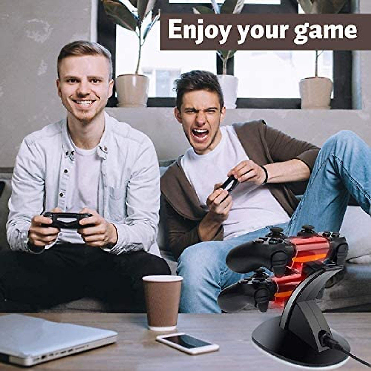 Charger Charging Station,Poulep Charging Station for Xbox One, Dual Charger Stand Compatible With for Xbox One/S(Black)