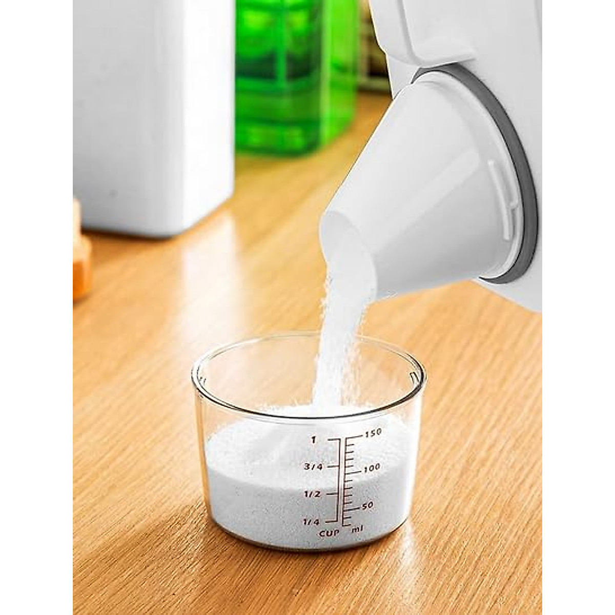 Generic Airtight Laundry Detergent Dispenser with Measuring Cup, Clear Laundry Powder Detergent Storage Box, Washing Powder Container Storage Bucket Plastic Detergent Box Laundry Room Organization,1100ML