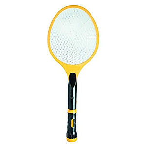 Beastron Bug Zapper Electric Fly 3000V USB Rechargeable, Mosquito Racquet Killer Racket with LED Light & 2 Layer Mesh (Large Size), yellow