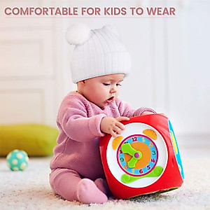 4 Pieces Kids Winter Warm Beanie Hat Kids Faux Fur Pom Beanie Knit Baby Pom Ski Cap for Children 1-5 Years Old(Black, Beige, Grey, White,4 Pieces)