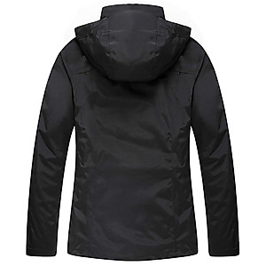 Diamond Candy Womens Winter Coat Waterproof Rain Jacket for Ski, 3 in 1 Fleece Jacket with Hood