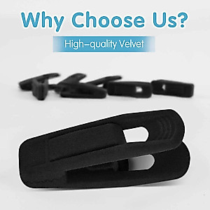 TOFIIGREM Black Velvet Hangers Clips 20 Pack, Non-Slip Velvet Clips for Suit Velvet Hanger Pants Hangers Skirt Hanger, Strong Finger Perfect for Thin Velvet Hangers