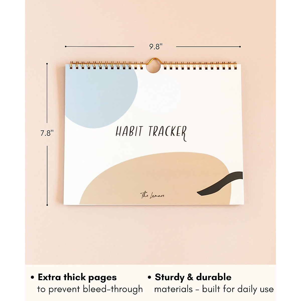 Lamare Habit Tracker Calendar - Inspirational Habit Journal with Spiral Binding - Daily Habit Tracker Journal and Goal Board - Motivational Goal Journal - Great Productivity Tool And Workout Calendar