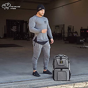 519 Fitness Meal Prep Backpack,Insulated Cooler Lunch Backpack with Computer Compartment,Hiking Picnic Cooler Rucksack for Men and Women,3 Meal Containers,2 Ice Packs and Protein Shaker(Grey)