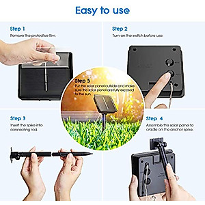 MAOKOT Solar Powered String Lights, 1Pack 72FT 200 LED Blue Solar String Lights, 8Modes Waterproof Outdoor Solar Lights for Gate Yard Garden Christmas Decorations (Blue)