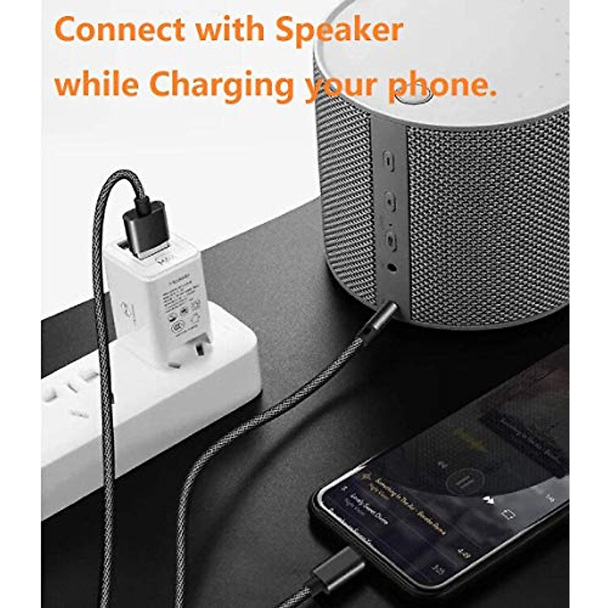 [Upgraded ] 2 in 1 Audio Charging Cable Compatible with iPhone/iPad,3.5mm Aux Cord Audio Jack Works with Car Stereo Speaker Headphone Car Charger Compatible with iPhone13/ 13 Pro/12/11/XS/XR/8/7/SE