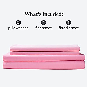 Best Season 400 Thread Count Cotton Queen Size Sheet Set (Pink Color) 4 Piece - 100% Long Staple Cotton Sheets Set, Soft Cotton Bed Sheets Sets with Deep Pocket fit Upto 16 inch