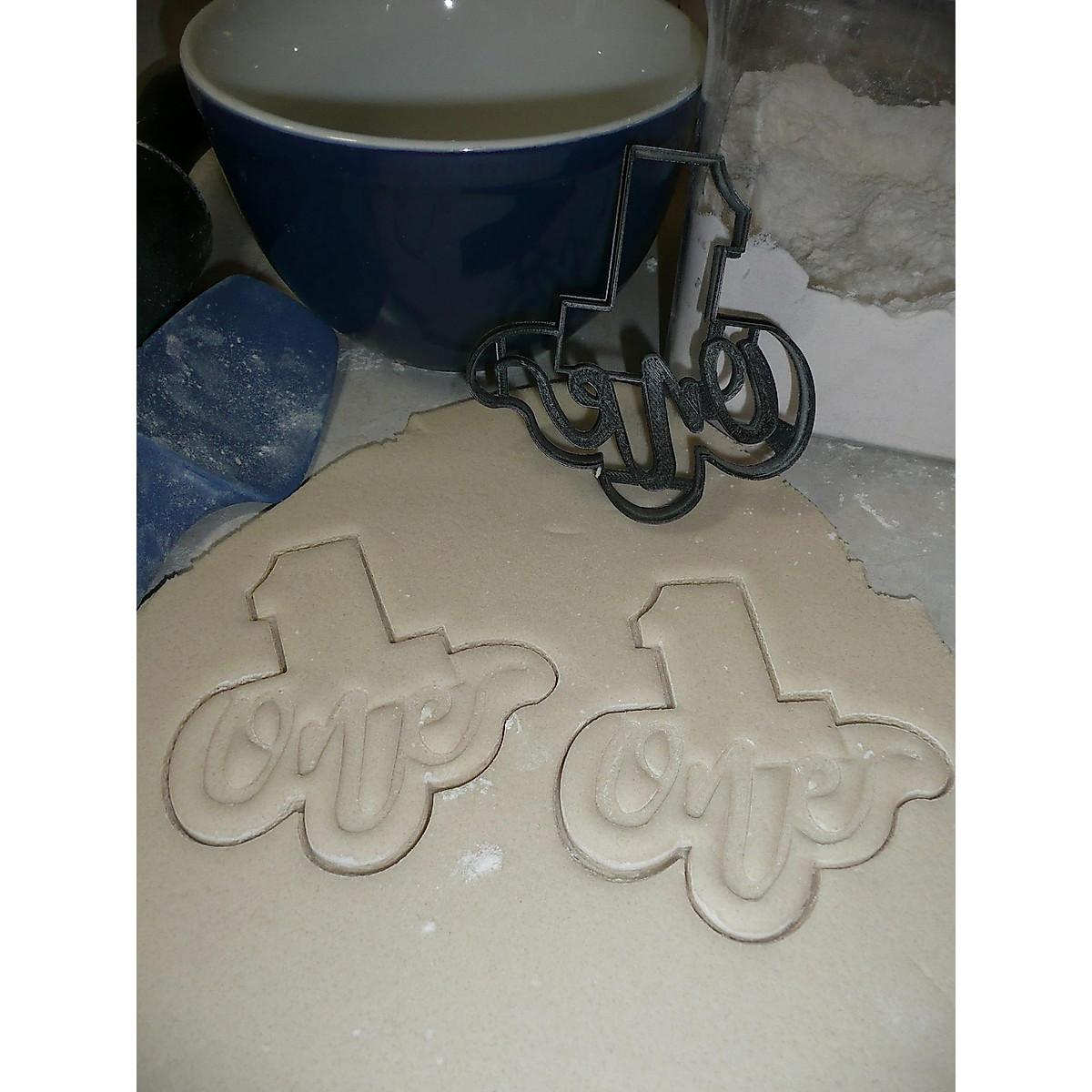 NUMBER ONE 1 WITH WORD BIRTHDAY ANNIVERSARY PARTY AGE DETAILED COOKIE CUTTER MADE IN USA PR2402