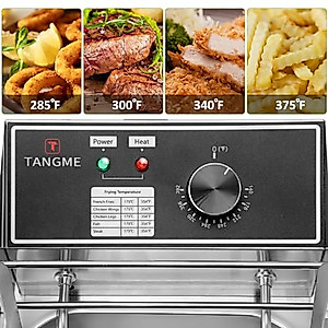 Commercial Deep Fryer, 3400W Electric Deep Fryers with 2x6.35QT Baskets 0.8mm Thickened Stainless Steel Countertop Oil Turkey Fryer 20.7QT Large Capacity with Temperature Limiter