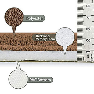 EGYPHY Bathroom Rugs Memory Foam Bath Mat 17x24 Inches, Soft and Absorbent Non-Slip Carpet, Super Cozy Velvet Mats Used for Shower Bathtub Kitchen, Machine Washable Plush Microfiber Bath Rugs,Coffee