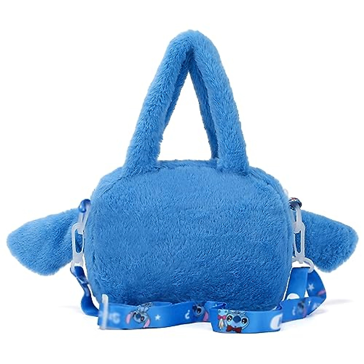 NanWind Stitch adjustable shoulder strap crossbody bag, zippered handbag. Stitch plush animal soft doll, cute children's gift (blue)