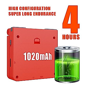 Powkiddy V90 Mini Foldable Handheld Retro Game Console 64G with 6000 Games, 3.0-inch IPS Screen Portable Arcade Rechargeable Games Emulators for Kids and Adults (Red)