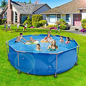 Above Ground Swimming Pool - 10ft x 30in Metal Frame Pool, Swimming Pool for Kids and Adults, Family Fun Kiddie Pool, Summer Fun Swimming Pool, Pool Above Ground, Pools for Backyard, Party, Garden