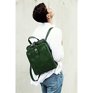 Leather Backpack Convertible to Shoulder Bag - Handmade For Laptops up to 12 Inches Daybag Rucksack - Time Resistance