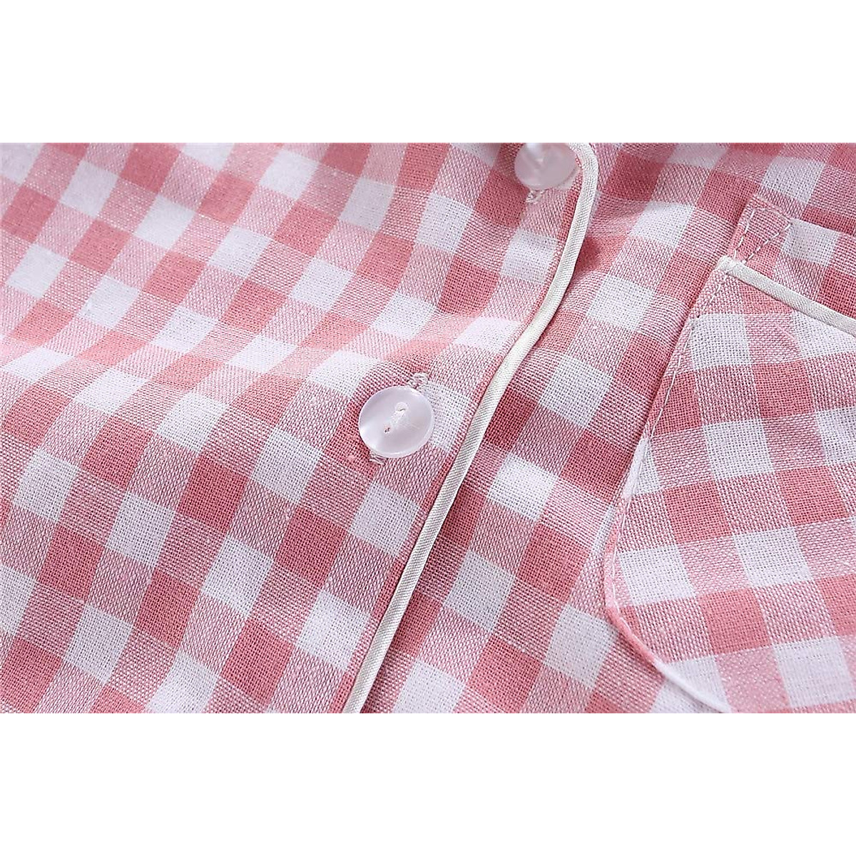 Mud Kingdom Baby Pajamas for Girls Boys Kids Clothes Sets Button Down Lattice 100% Cotton Sleepwear Pink 2T