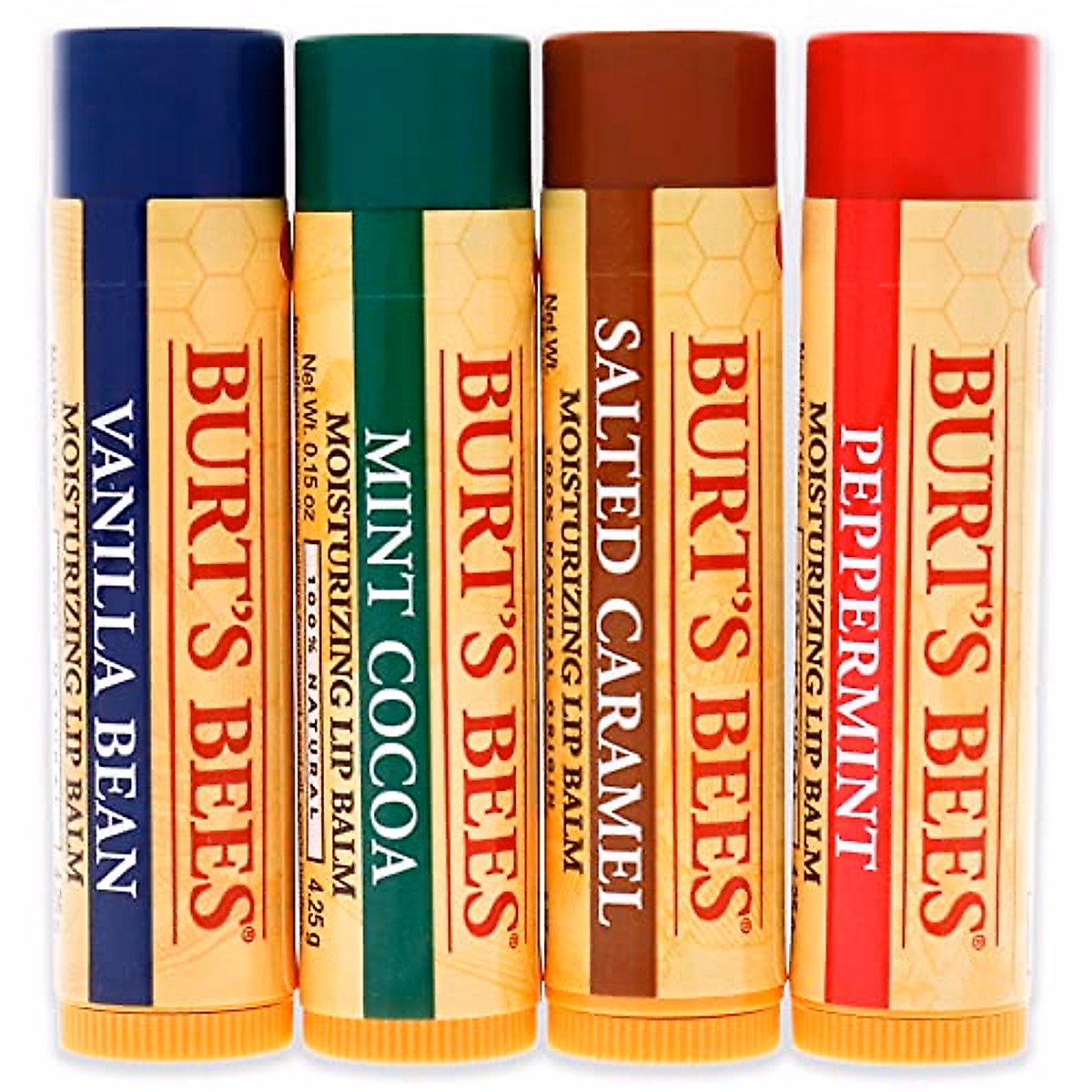 Burts Bees Burts Bees Bliste Kit Limited Edition Unisex - Lip Balm Pepermint, Mint Cocoa, Salted Caramel, Vanilla Bean SADHB70 4 Piece Set