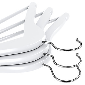 Utopia Home Premium Wooden Hangers 20 Pack - Durable & Slim Coat Hanger - Suit Hanger with 360-Degree Rotatable Hook - Wood Hangers with Shoulder Grooves (White Color)