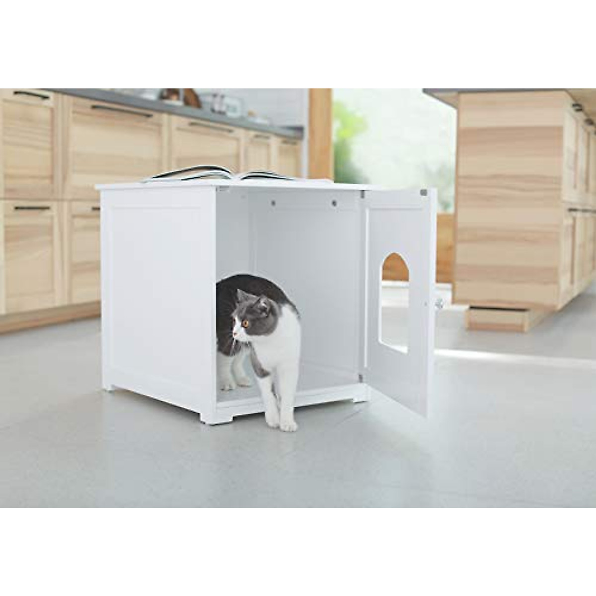 zoovilla Kitty Litter Loo – Hidden Litter Box Furniture, White