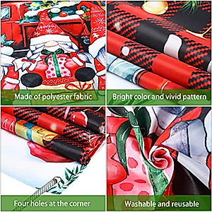 Tiamon Christmas Gnome Door Cover Xmas Red Truck Buffalo Plaid Door Cover Banner Merry Christmas Backdrop Door Cover Decoration for Winter Holiday Party Supplies, 70.9 x 35.4 Inches