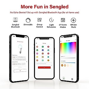 Sengled Alexa Light Bulb, S1 Auto Pairing with Alexa Devices, Smart Light Bulbs that Work with Alexa, Bluetooth Mesh Smart Home Lighting, Daylight 5000K, E26 60W Equivalent, 800LM, 1-Pack