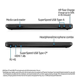 HP Flagship 15 Laptop 15.6” Diagonal FHD IPS Display Intel Celeron N4020 Processor 4GB RAM 128GB SSD Intel UHD Graphics 600 USB-C Office365 WIFI5 Webcam Bluetooth Win10 Black (Renewed)